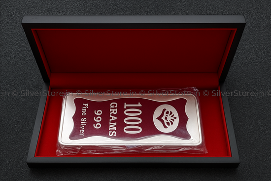999 Pure Silver Bar - SilverStore.in 1 Kg 990 BIS Hallmark