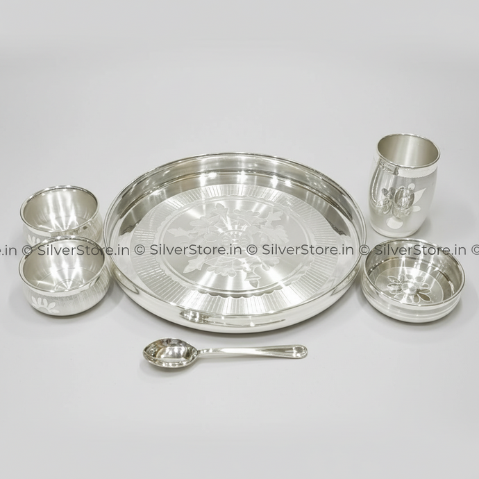 Buy Pure Silver Dinner Set Online India with 990 BIS Hallmark ...