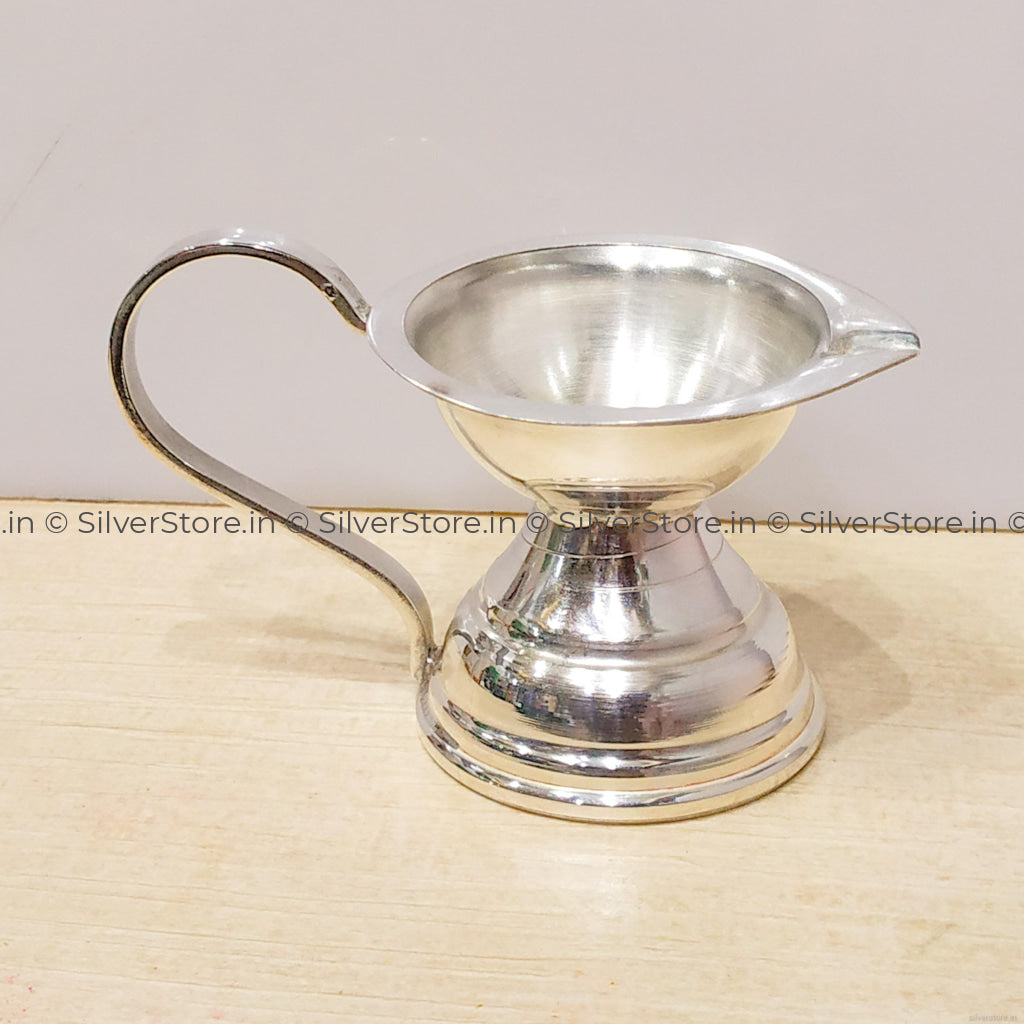 Pure Silver Diya with handle - 925 silver – SilverStore.in