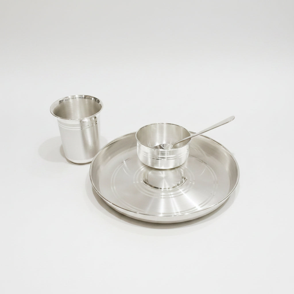 Buy Pure Silver Dinner Set & Plate Online India | Silver Plate ...