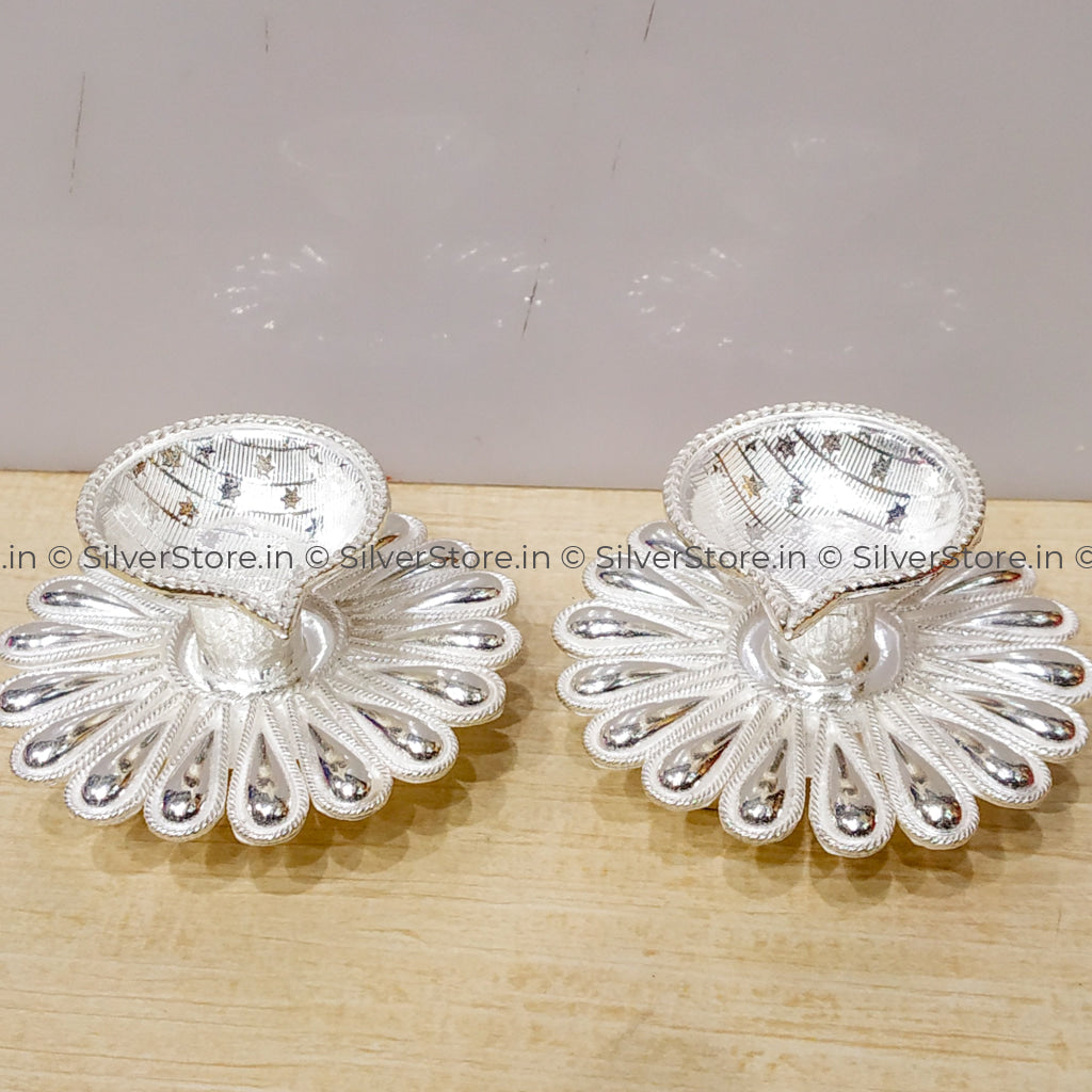 Silver Diya - 925 silver Diya - Pack of 2 – SilverStore.in