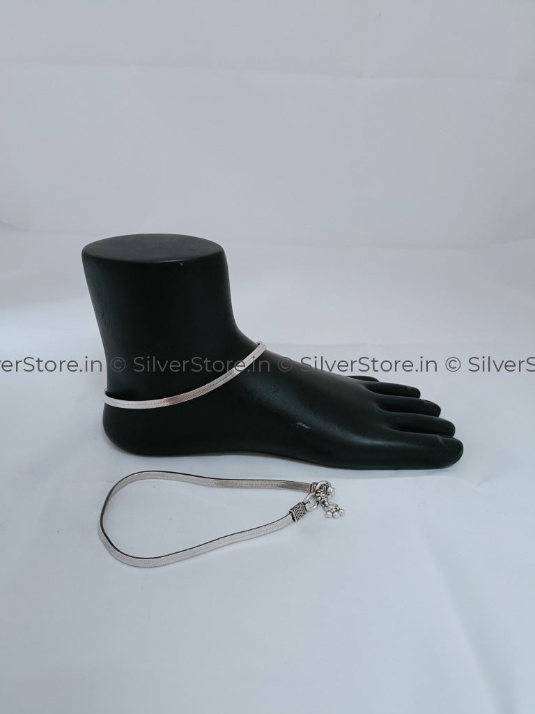 Silver Payal / Silver Anklet - 925 Silver -Sleek pattern - AN-1 ...